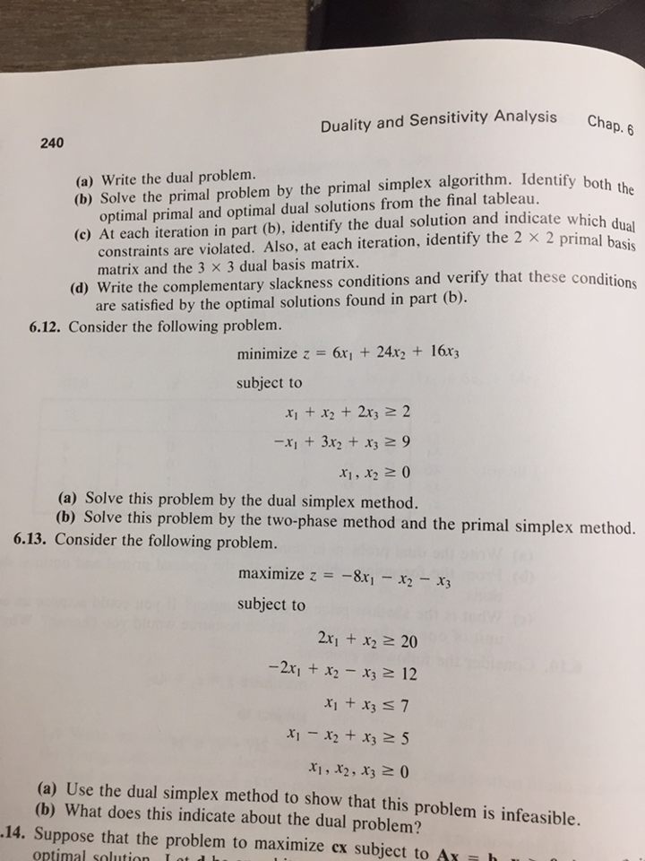 Solved Chap. 6 Duality and Sensitivity Analysis 240 (a) | Chegg.com